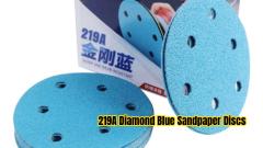 219A Diamond Blue Sandpaper Discs, 5/6 Inch 6/17 Hole Hook & Loop Sandpaper for Metal Processing