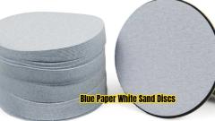Blue Paper White Sand Discs 5 Inch, Latex Base Hook & Loop Sandpaper for Automotive Polishing & Hard