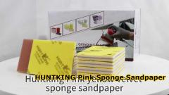 HUNTKING Pink Sponge Sandpaper | 100x75mm for Car Paint & Plastic Polishing