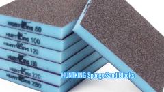 HUNTKING Sponge Sand Blocks: Wet & Dry Sanding for Wood, Metal & Auto Detailing!