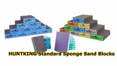 HUNTKING Standard Sponge Sand Blocks | Wet & Dry for Metal, Wood & Household Cleaning