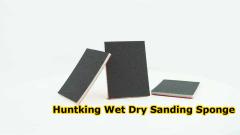 HUNTKING Hook and Loop Sponge Sanding Pads | Wet Dry Abrasive for Car, Wood & Metal Polishing