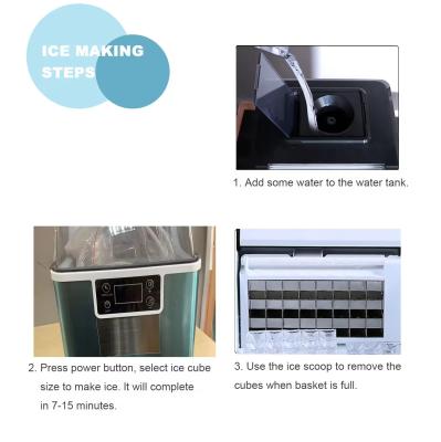 China 220V Mini Portable Ice Cube Block Making Automatic Countertop Ice Machines for Business Commercial Home Refrigerant R290 for sale