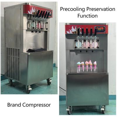China High Capacity Soft Serve Icecream Machine 5 Flavors Automatic Ice Cream Maker for Business Material Cylinder Capacity 7LX3 1.8LX3 for sale