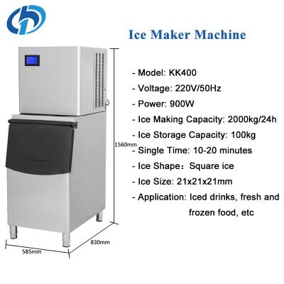 Quality Fast Making Ice Stainless Steel Commercial Ice Cube Maker Machine and Fast Ice for sale