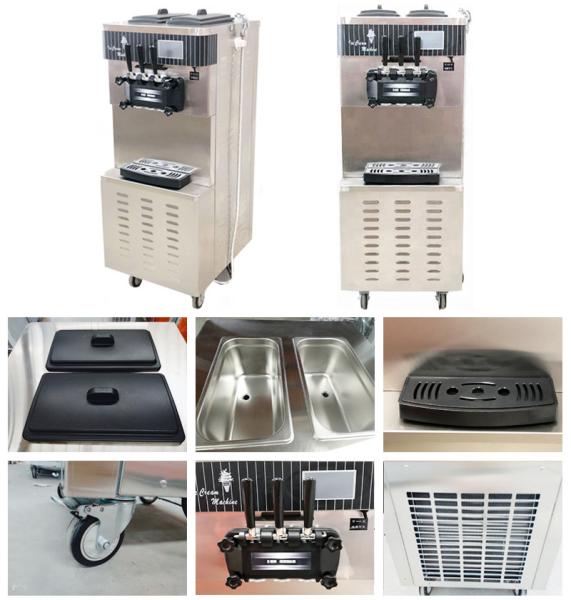 Quality Soft Serve Commercial Ice Cream Machine 22-30L/H 3 Flavors Yogurt Maker for for sale