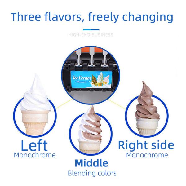 Quality Soft Serve Commercial Ice Cream Machine 22-30L/H 3 Flavors Yogurt Maker for for sale