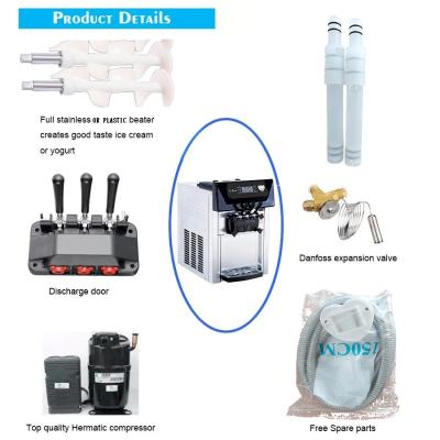 Quality Stainless Steel Automatic Soft Serve Ice Cream Maker 20-28 L/H Production for for sale