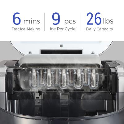 China 15kg Bullet Ice Making Machine Mini Small Portable Nugget Ice Machine for Business Automatic Product size 242x358x328mm for sale