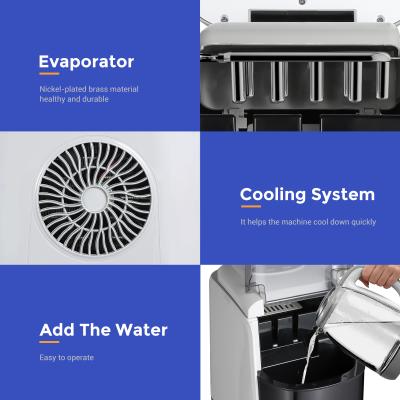 China 15kg Bullet Ice Making Machine Mini Small Portable Nugget Ice Machine for Business Automatic Product size 242x358x328mm for sale