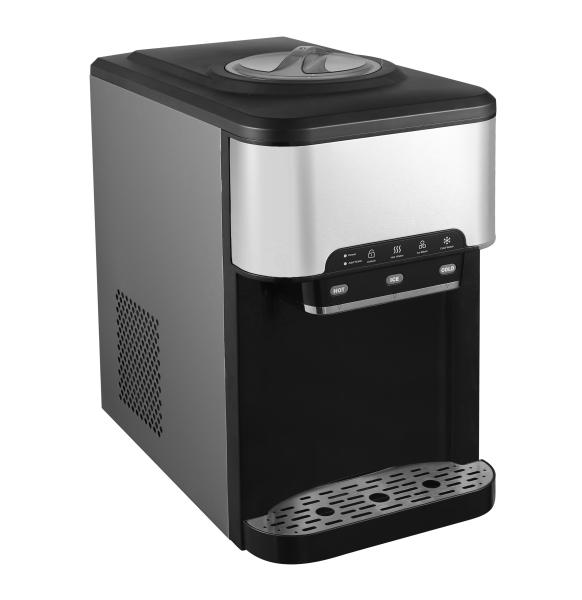 Quality Small Business Prices Automatic 3 in 1 Water Dispenser 25kg Bullet Ice Machine Maker with English Operating Language for sale