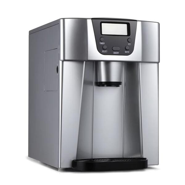 Quality UV printing 2 in 1 Water Dispenser 20kg Bullet Ice Making Small Home Commercial Ice Maker Machines for Business Automatic for sale