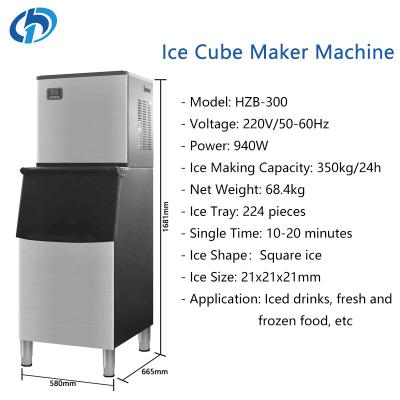 China 350kg/24h Ice Making Capacity Stainless Steel Automatic Ice Block Maker Machine for Business Food Beverage Truck for sale