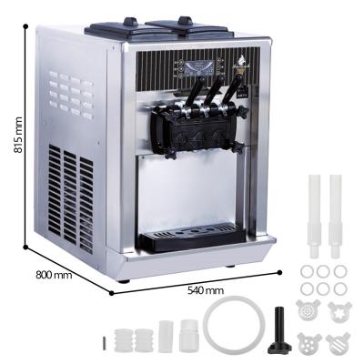 China Commercial Soft Serve Ice Cream Making Machine Icecream Maker Ice Cream Machine with Capacity 20-28L/H 6 Quart Capacity and English Operating Language for sale