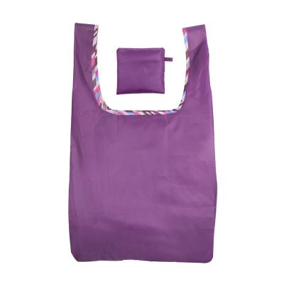 China Customized Foldable Shopping Bag Reusable Cheapest Polyester Reusable Tote Shopping Bag for sale