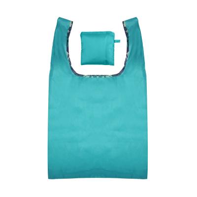 China Reusable Custom Design Polyester Nylon Folding Eco Friendly Organic Tote Shopping Bag With Logo Reusable Grocery Foldable for sale