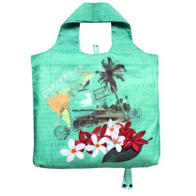 China Reusable Custom Logo Grocery Wholesale Reusable Pocket Ripstop Polyester Carry Nylon Bags Reusable Folding Polyester Shopping Bag for sale
