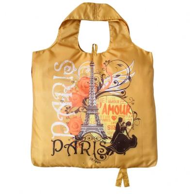 China Reusable Custom Eco Recycle Grocery Foldable Tote Bag Polyester Reusable Folding Shopping Bag for sale