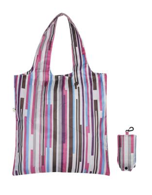 China Reusable Collapsible Reusable Foldable Printed Shopping Shopping Bag Tote Polyester Vegetable Bag for sale
