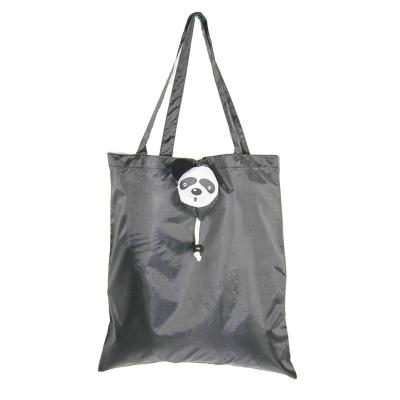 China Eco Reusable Collapsible Cute Cartoon Animal Reusable Grocery Bags With Hook Zipper Pouch for sale