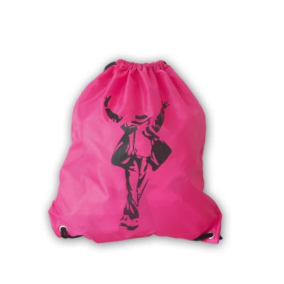 China Customized Reusable 210 D Logo Drawstring Storage Backpack Shoulder Drawstring Bag Polyester Double Shopping Bags for sale