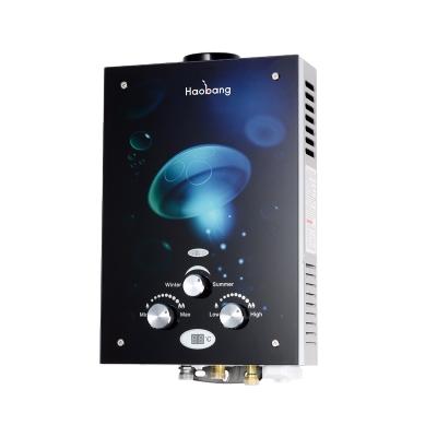 China 6L LPG Instant Gas Water Heater Glass Panel Wall Mounted for sale