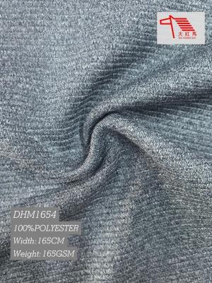 China Heather Horizontal Stripe Cationic Polyester Fabric Soft Hand 165GSM for Sportswear for sale