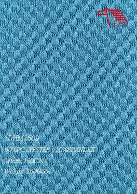 China 260GSM Polyester Spandex Fabric Check Knit 4 Way Stretch for Sportswear Material for sale