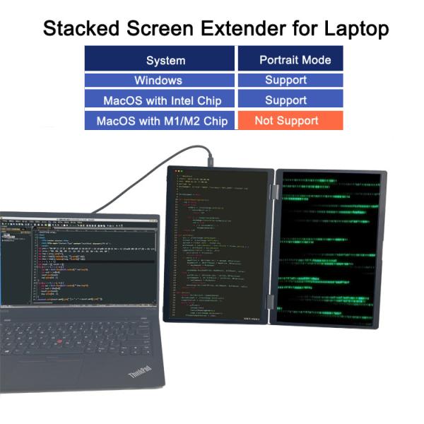 Quality 14Inch 1080p Portable Monitor Dual Screen Extender HDMI USB C For Laptop Windows for sale