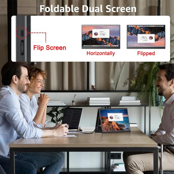 Quality 14Inch 1080p Portable Monitor Dual Screen Extender HDMI USB C For Laptop Windows for sale