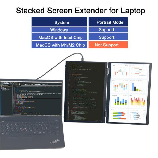 Quality Extended Laptop Portable Multi Monitor Foldable Dual Monitor 14 Inch 250nit for sale