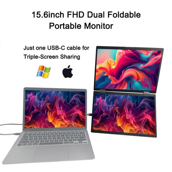 Quality Horizontal 250 Nit Brightness Dual Laptop Monitor Extender 1920x1080 for sale