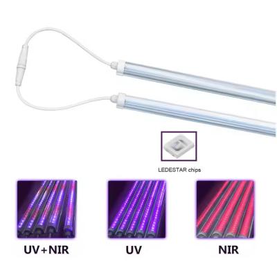 China Indoor 36W 25W 18W UV IR NIR T8 LED Tube Grow Light 6500K 460nm 660nm 395nm For Hydroponics for sale