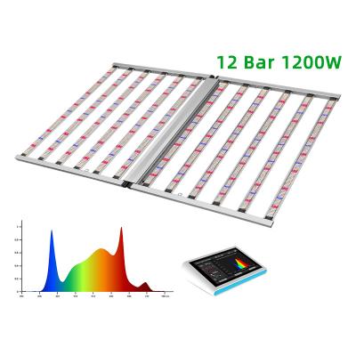 China Full Spectrum Horticultural Light 12 Bar Greenhouse LED Grow Lights 1200W for sale