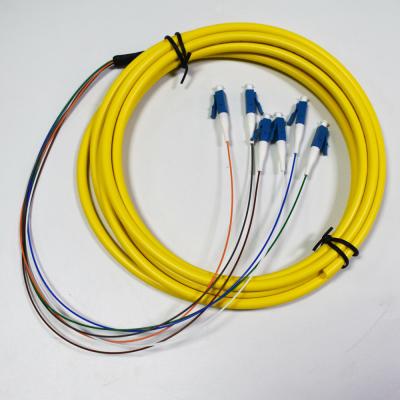 China Round Type 6Cores LC Optical Fiber Pigtails Fanout 0.9mm Fiber Pigtails for sale