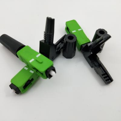 China SC apc Fast Connector Fiber Optic SC apc Quick Connector Green Color High Quality for sale
