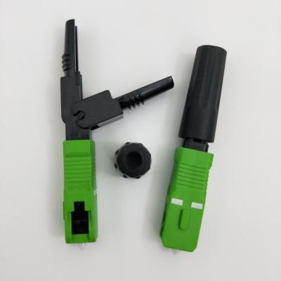 China SC apc Fast Connector Fiber Optic SC apc Quick Connector Green Color High Quality for sale