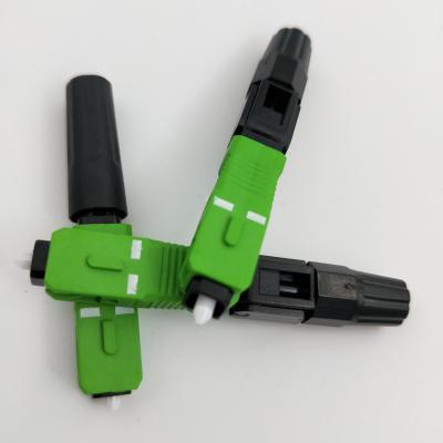 China SC apc Fast Connector Fiber Optic SC apc Quick Connector Green Color High Quality for sale