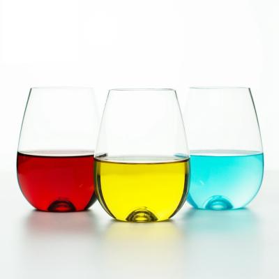 China 8oz 10oz 16o Plastic Wine Cup Large Beer/Pilsner Glass  Stemless BPA Tritan Crystal Cup for Restaurant,Hotel and Home for sale