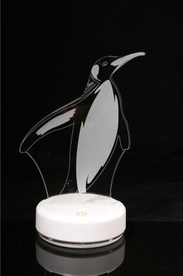China Penguin Design  Acrylic 3D LED Night  Light for Party ,Super Decoration LED Light in many colors for sale
