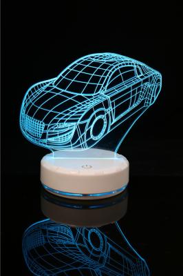China Cartoon Car  Design  3D LED Night Light for Home Decoration LED Light for children's room for sale