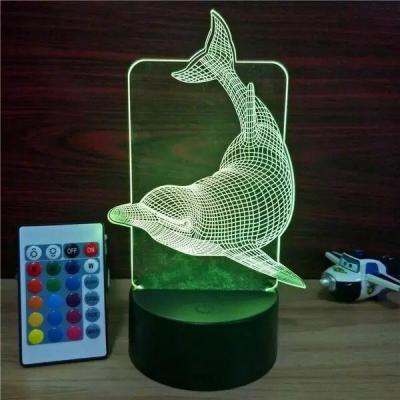 China RGB Remote Control 3D Unicorn LED Table Lamp Lantern Night light Cartoon Gifts for sale