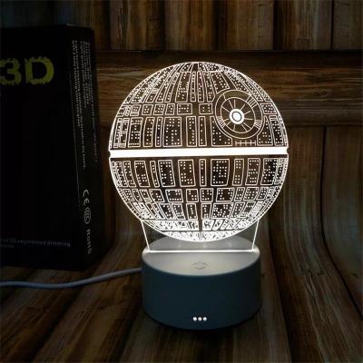 China Novelty 3D LED Lamp Visual Light Table Lamp Bedside Sleeping Nightlight for sale