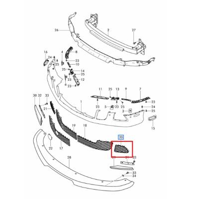 Cina Griglia esterna a maglia del paraurti anteriore a cromo sinistro per Bentley Continental Gt 6.0 2012-2015 OEM 3W3807683J in vendita