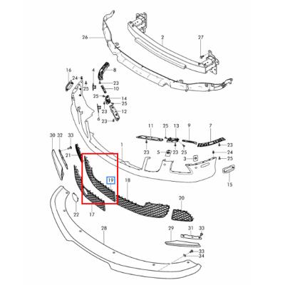Cina Griglia interna a cromo destra del paraurti anteriore per Bentley Continental Gt 6.0 2012-2015 OEM 3W3807682H in vendita