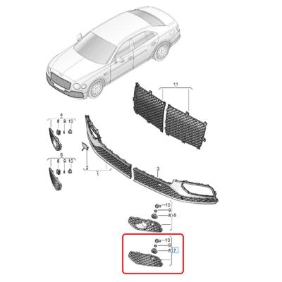 Cina Senza Acc Chrome Sinistra Anteriore Paraurti Air Guide Griglia Per Bentley Flying Spur 2020 OEM 3SE807667 in vendita
