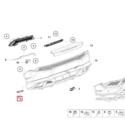 Cina Indicatore di segnale di svolta a sinistra a destra per Lamborghini Huracan Evo Spyder OEM 4T0945127A 4T0945128A in vendita