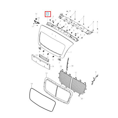 China Centrale roosterbeugel Radiator Grille Montagebeugel Voor Bentley Continental Gt Gtc New Supersports 2016-2019 OEM 3W3807277B 3W3807277D 3W3807277E Te koop
