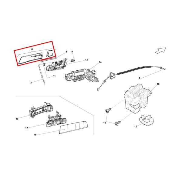 Quality Car Door Right Handle Cover Decoration Plate For Lamborghini Gallardo lp560 OEM for sale