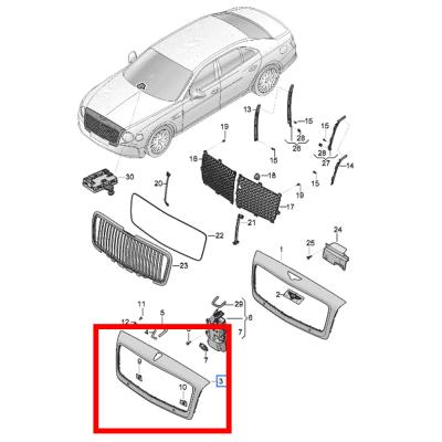 Cina Per Bentley Flying Spur 2020 Framma della griglia del radiatore anteriore OEM 3SE853653 in vendita
